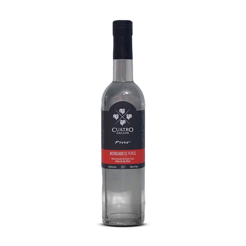 Pisco 4 Gallos Puro Acholado x 700 ml. - Miluvas